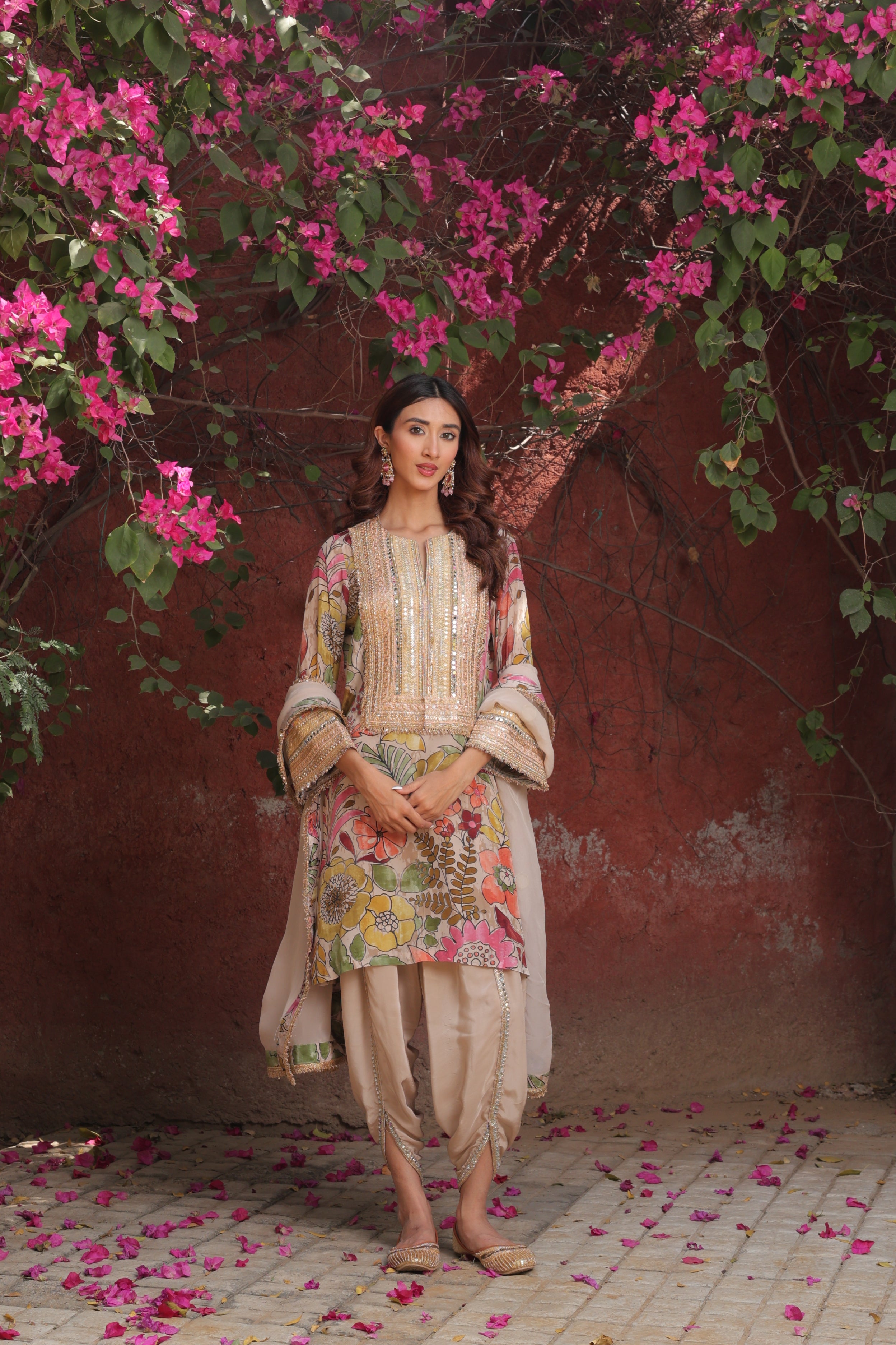 Inayat Tulip Dhoti - Beige – Label Om Creation
